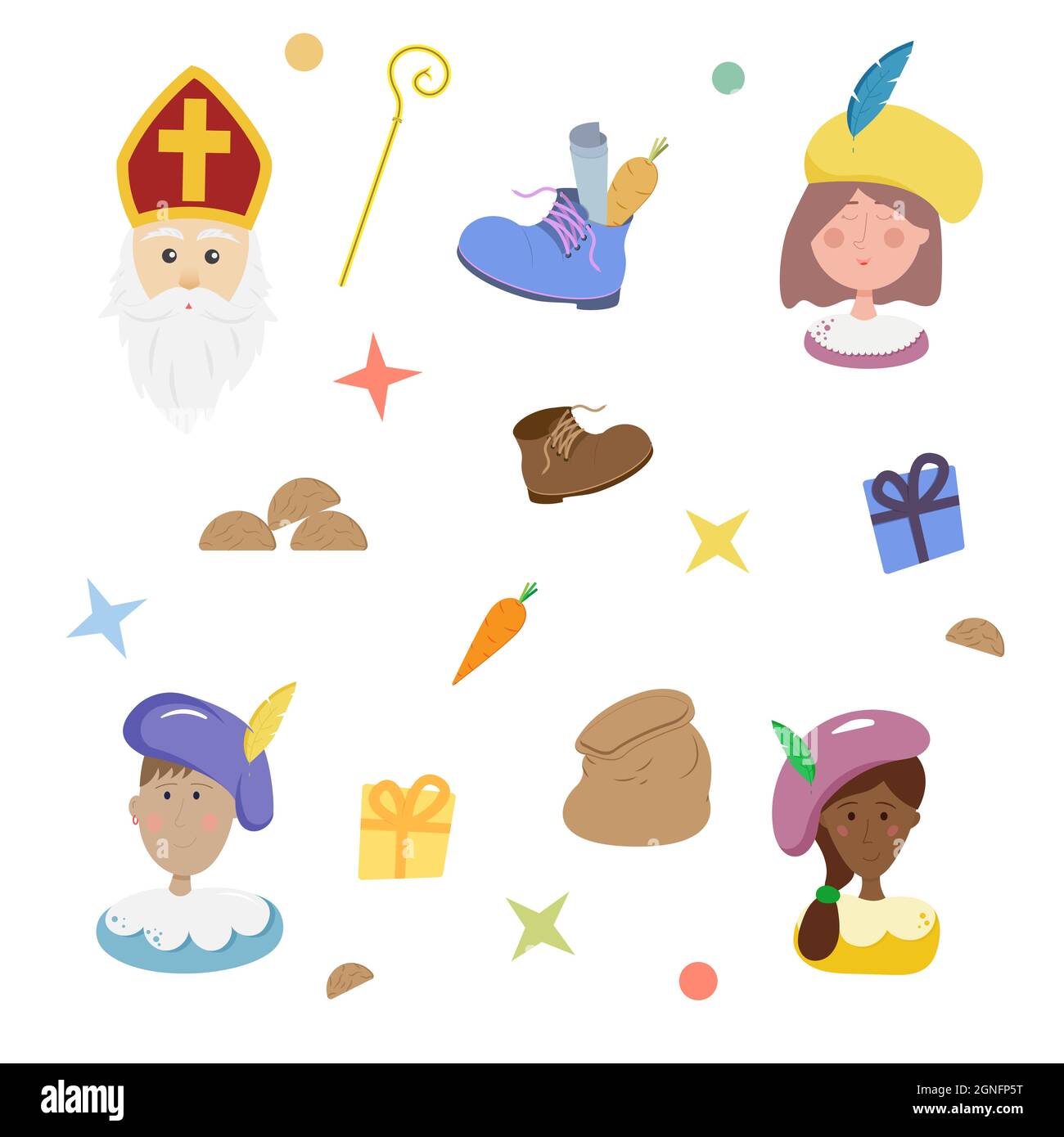 Dutch holiday Sinterklaas set Stock Vector Image & Art - Alamy