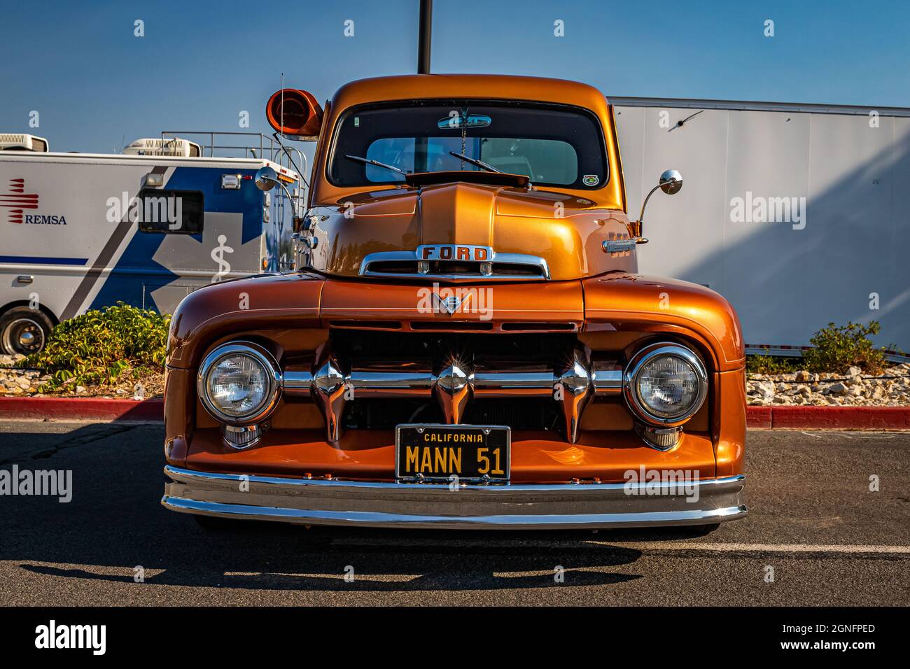 Reno, NV - August 4, 2021: 1951 Ford F1 pickup truck at a local car ...