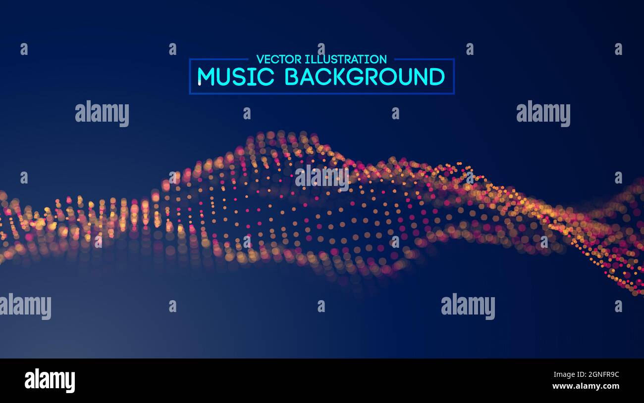 Music Background Blue abstract futuristic background. Future technology ...