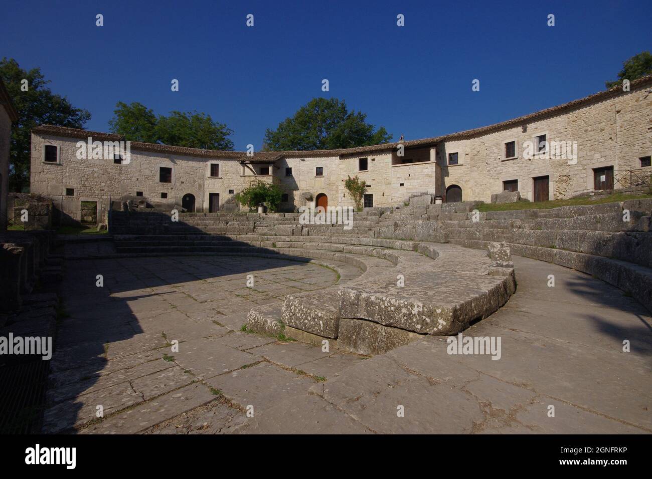 View of the theater in the archaeological site of Altilia located in ...