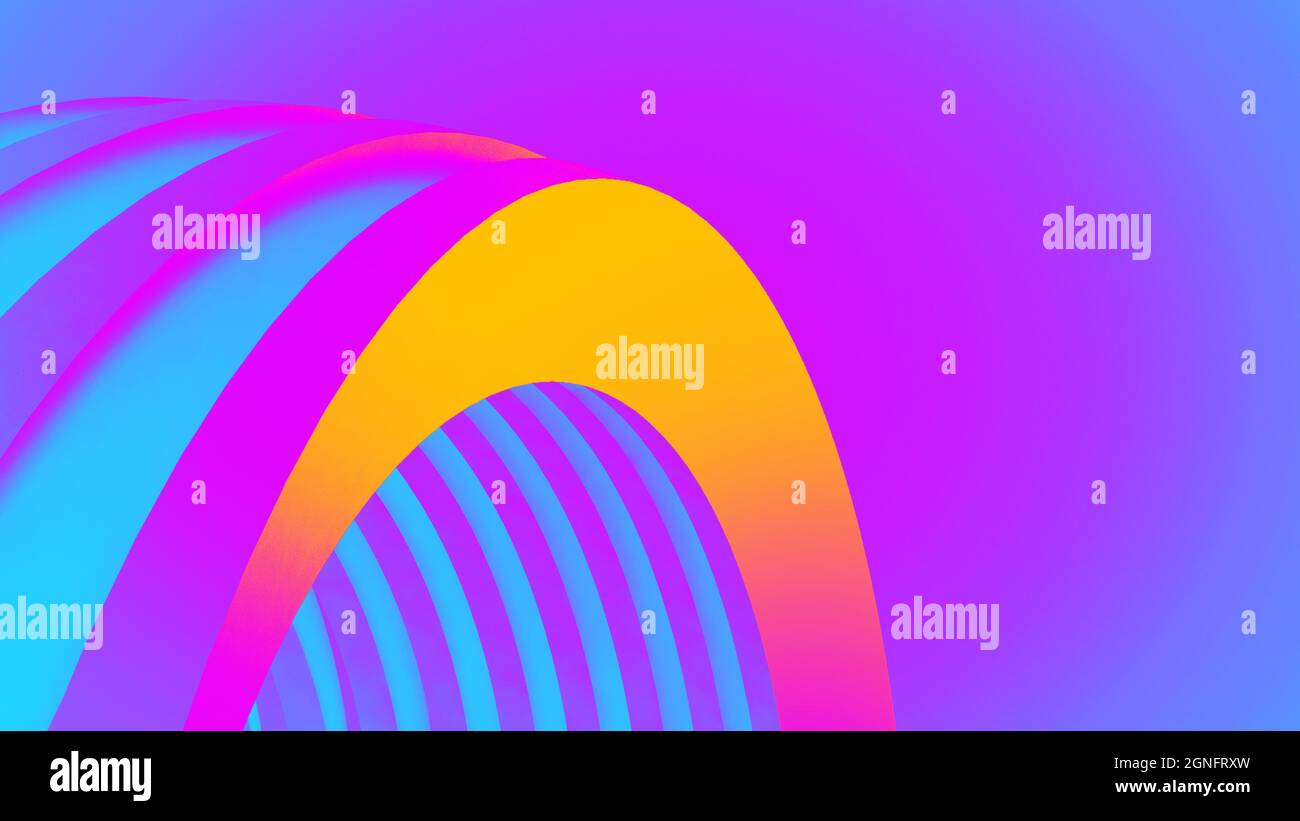 Ultraviolet render. Abstract vibrant geometric background. Banner or ...