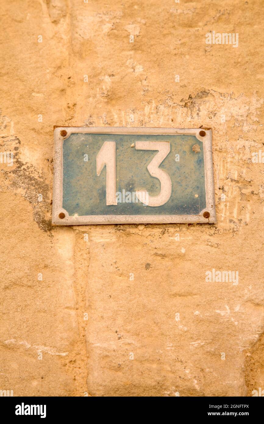 Number 13 door sign hi-res stock photography and images - Alamy