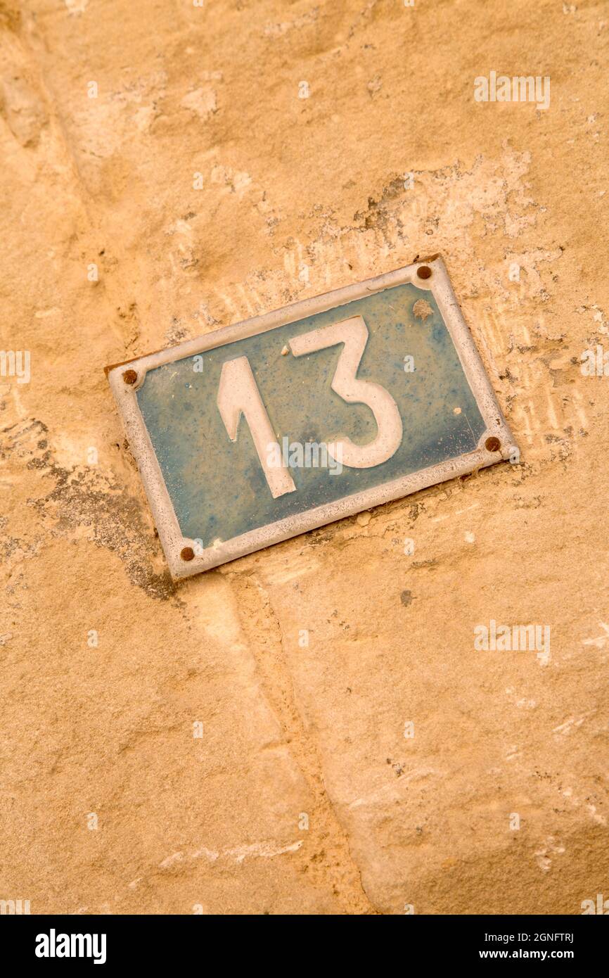 Number 13 door sign hi-res stock photography and images - Alamy