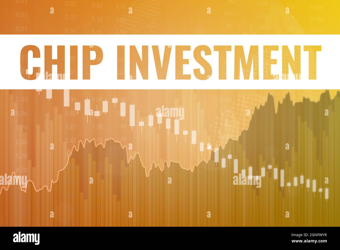 Chip investment on financial market on yellow finance background from ...
