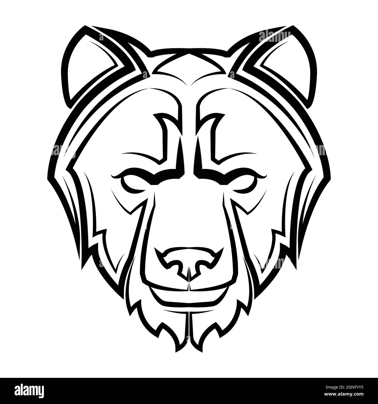 Line Art Bear Tattoos Black And White Line Art Of Bear Head. Good Use