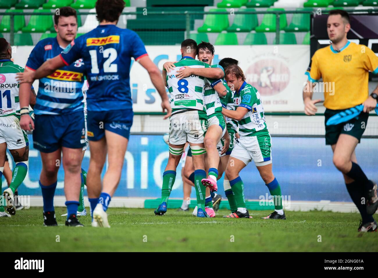 Monigo stadium, Treviso, Italy, September 25, 2021, Tommaso Menoncello ...