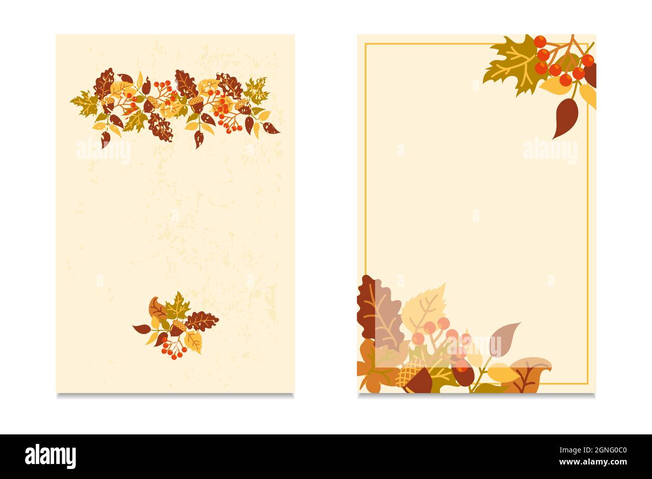 Set of autumn backgrounds for invitations, menus or advertising. Place ...