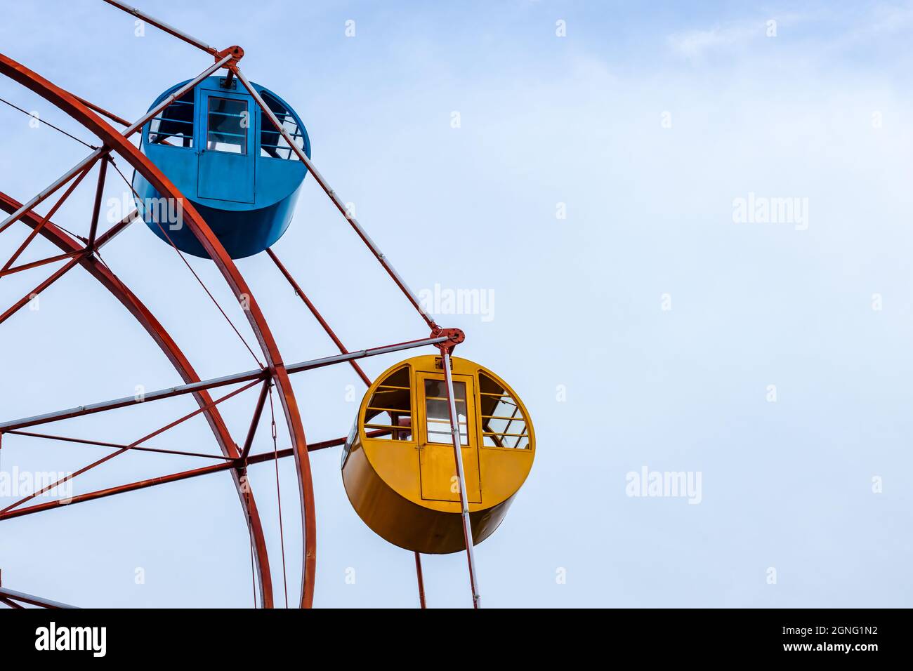 Ferris wheel close up view with copy space inside of a park Stock Photo ...