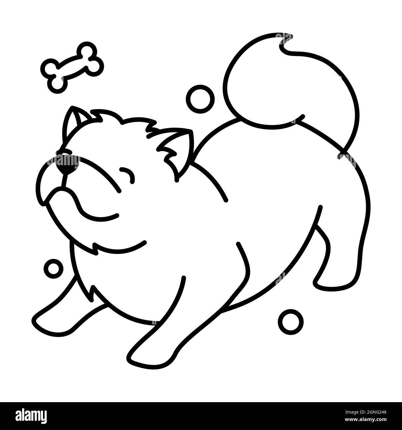 chow chow dog cute cartoon outline style icon Stock Vector Image & Art ...