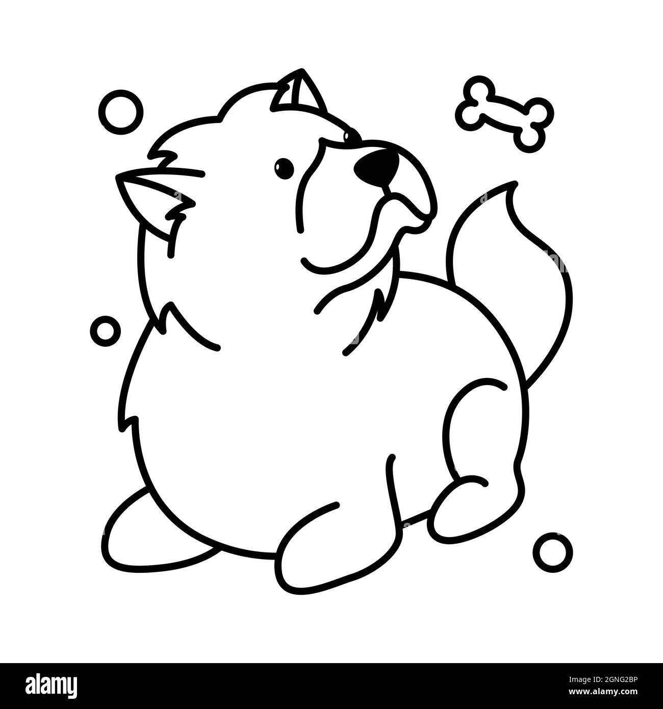 chow chow dog cute cartoon outline style icon Stock Vector Image & Art ...