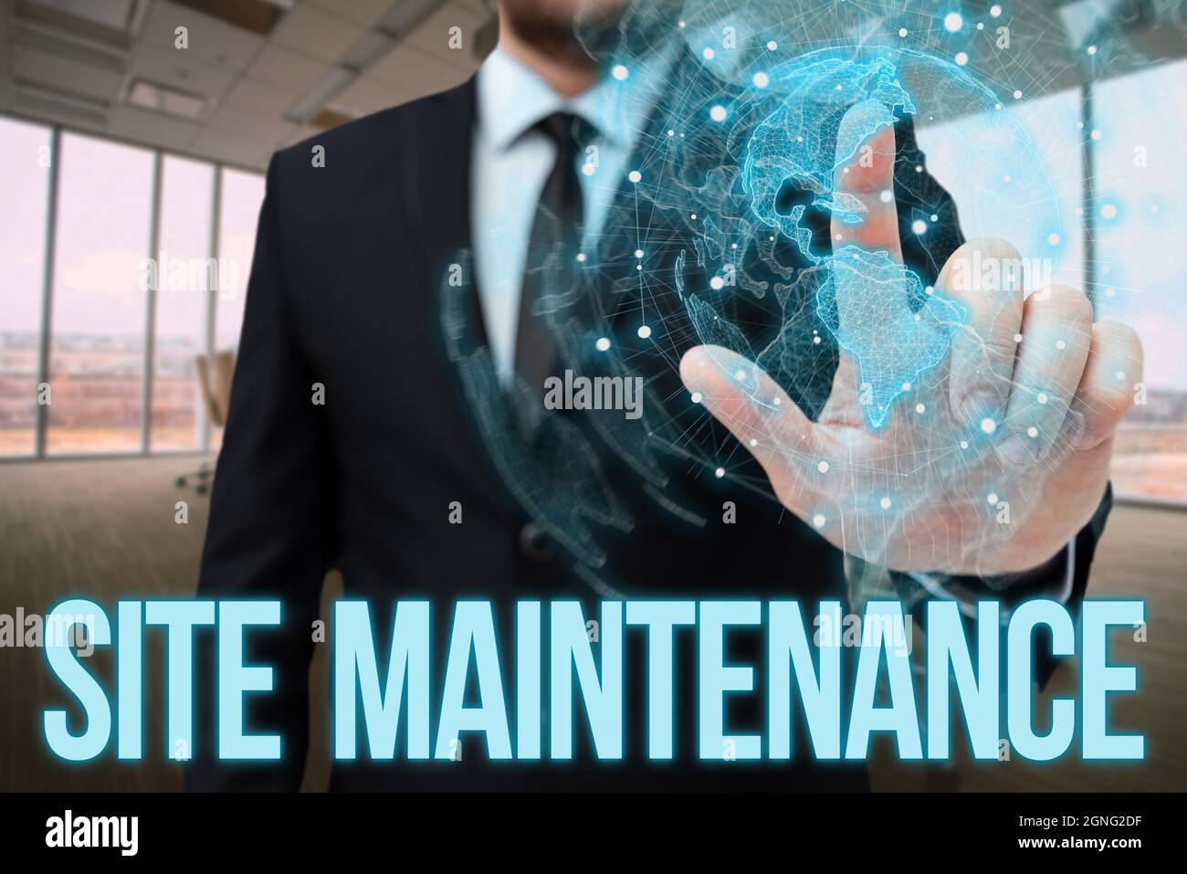 Text sign showing Site Maintenance. Word for keeping the website secure ...