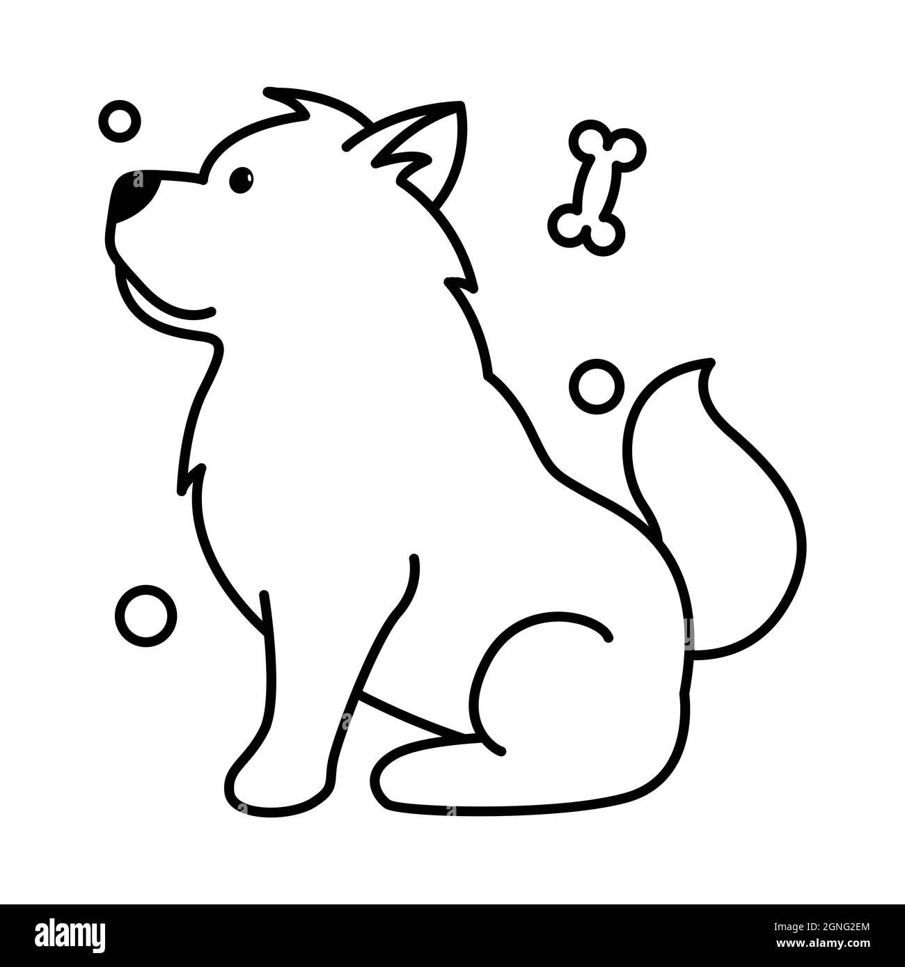 chow chow dog cute cartoon outline style icon Stock Vector Image & Art ...