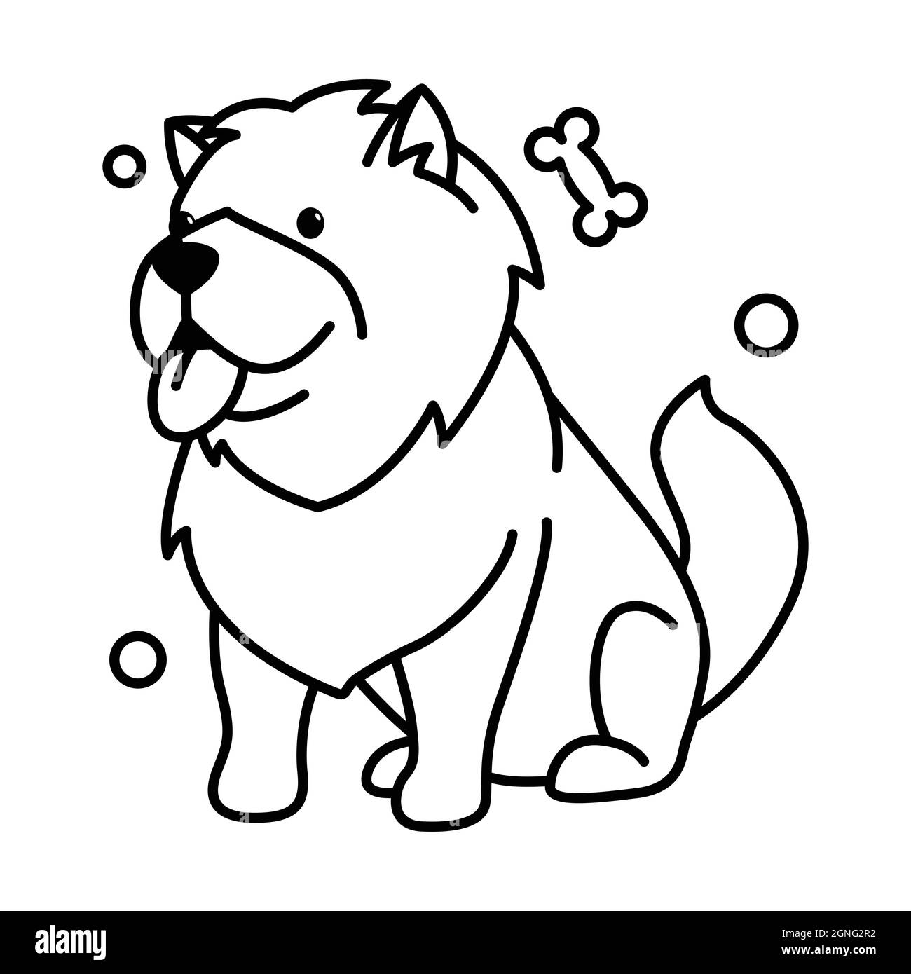 chow chow dog cute cartoon outline style icon Stock Vector Image & Art ...