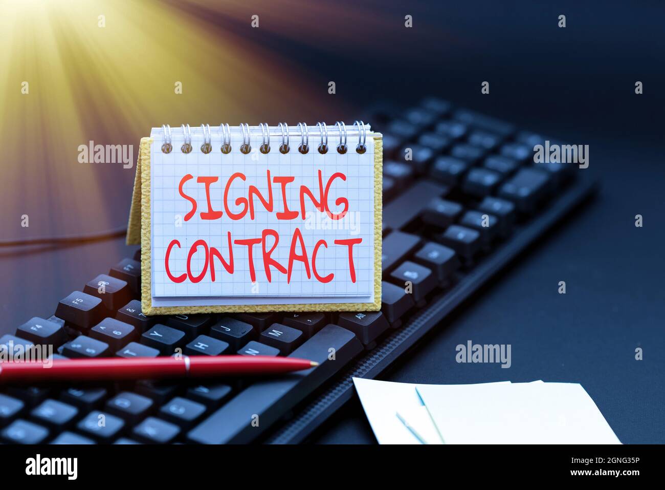 Handwriting text Signing Contract, Business idea the parties signing ...