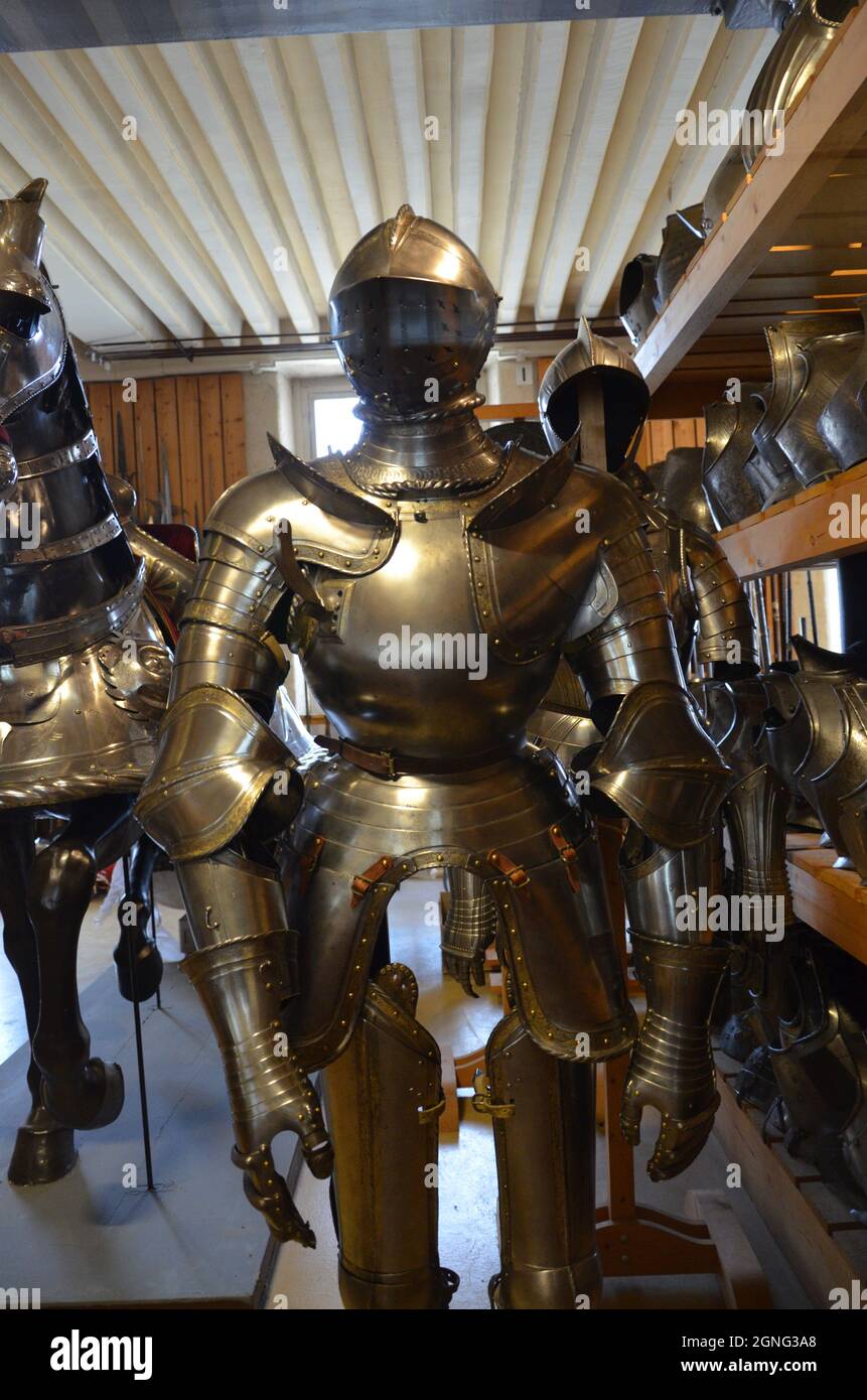 Close-up of original armor in the Army Museum of the Palace Les ...