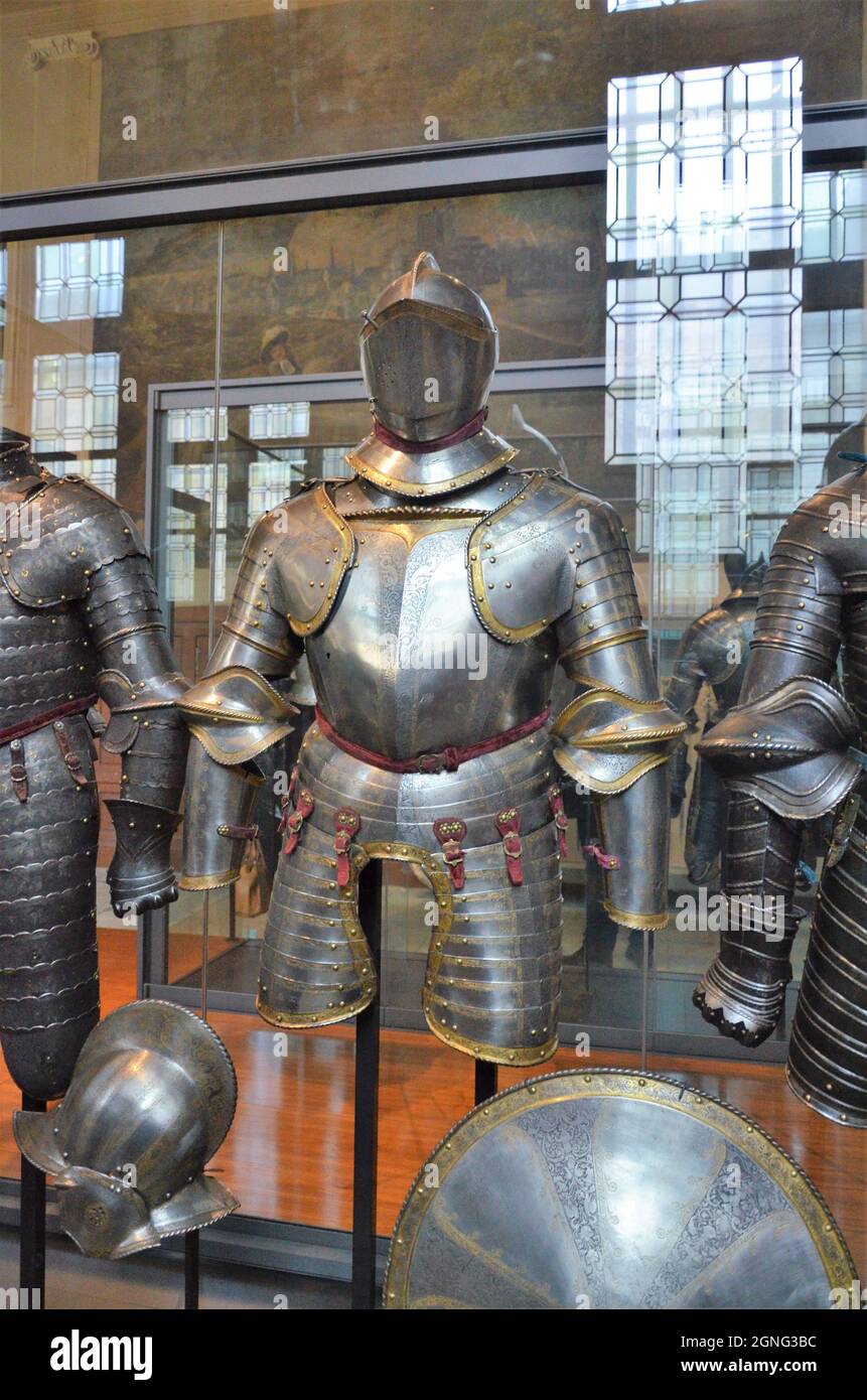 Close-up of original armor in the Army Museum of the Palace Les ...
