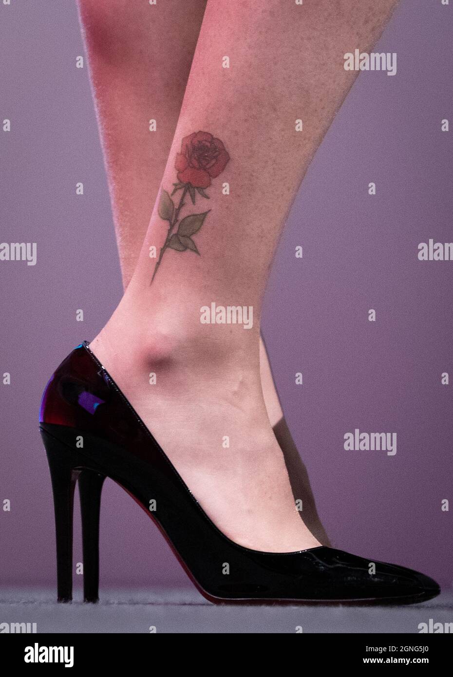 Detail of Labour deputy leader Angela Rayner's shoes, as she delivers ...