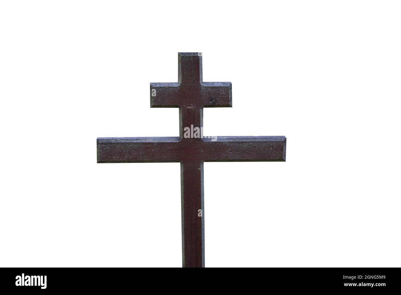 old wooden christian orthodox cross isolated on white background. High ...