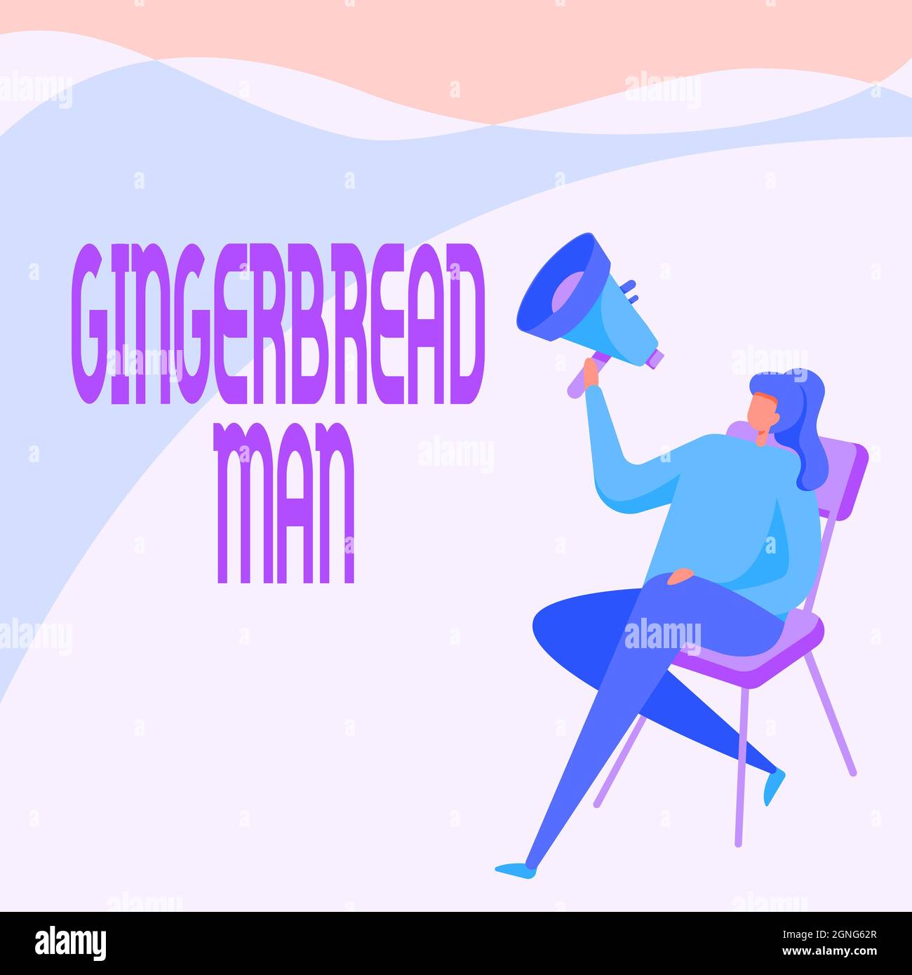 Text caption presenting Gingerbread Man. Word for cookie made of ...
