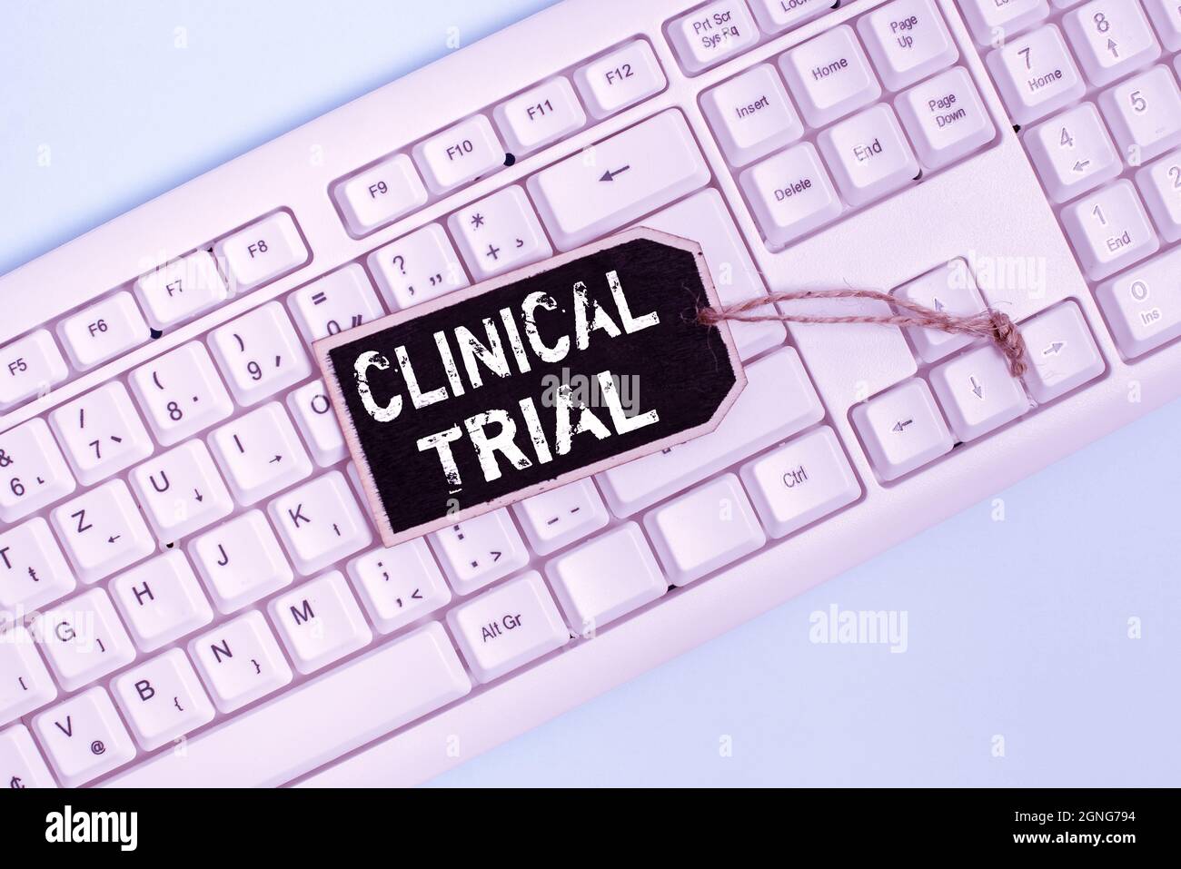 Sign displaying Clinical Trial. Word for trials to evaluate the ...