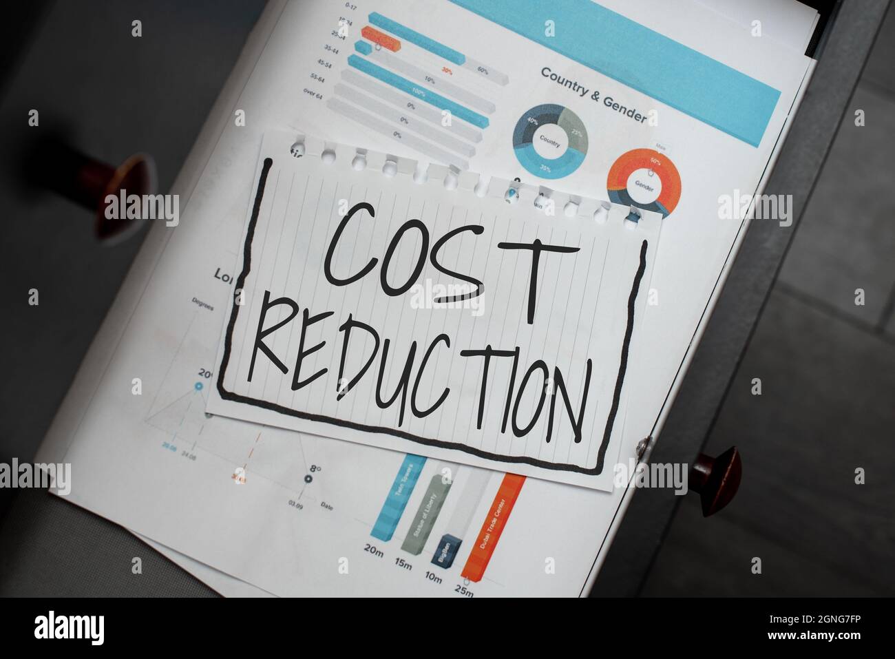 Hand writing sign Cost Reduction. Business concept process of finding ...