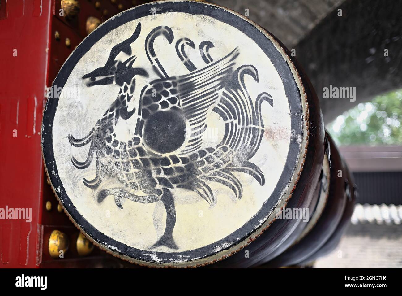 Chinese tanggu drums-wooden hangers-dragon drawing-Ancient Ceremony for ...