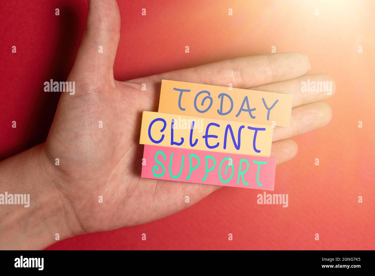 Inspiration showing sign Client Support. Business concept focus on ...
