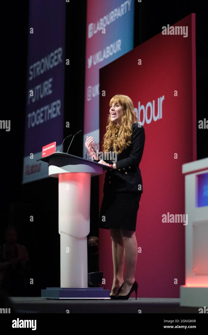 Brighton, UK. 25th Sep, 2021. Angela Rayner, Deputy Leader of the Party ...