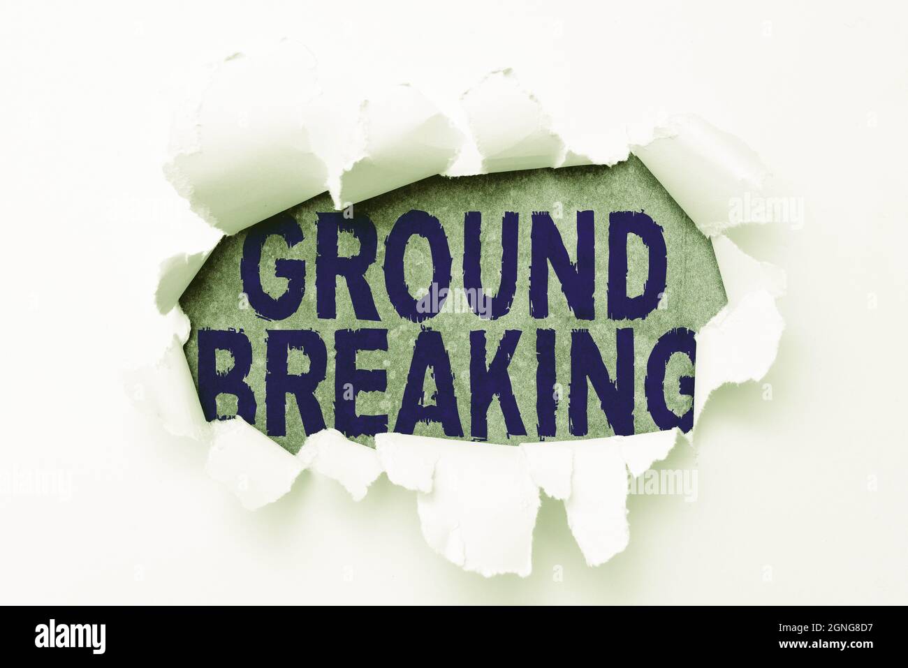 Text sign showing Groundbreaking, Word for Very new and a big change ...