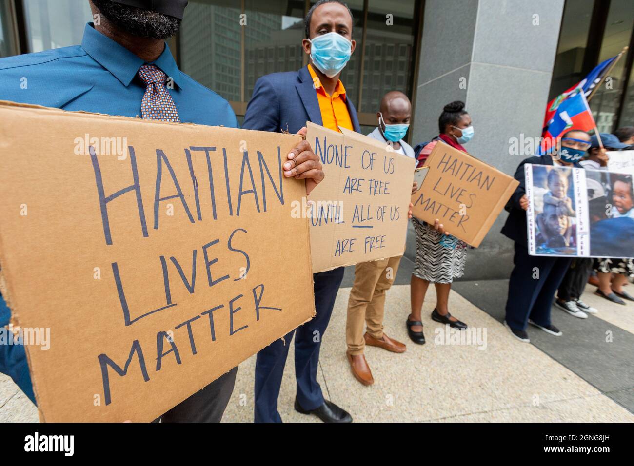 Sept. 24, 2021. Boston, MA. More than 100 Haitian community leaders ...