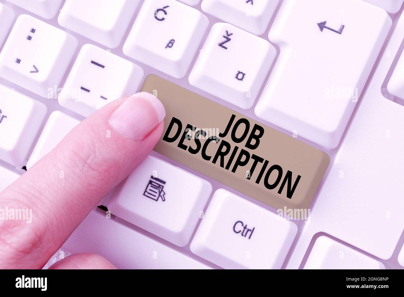 Sign displaying Job Description, Business approach A document that ...