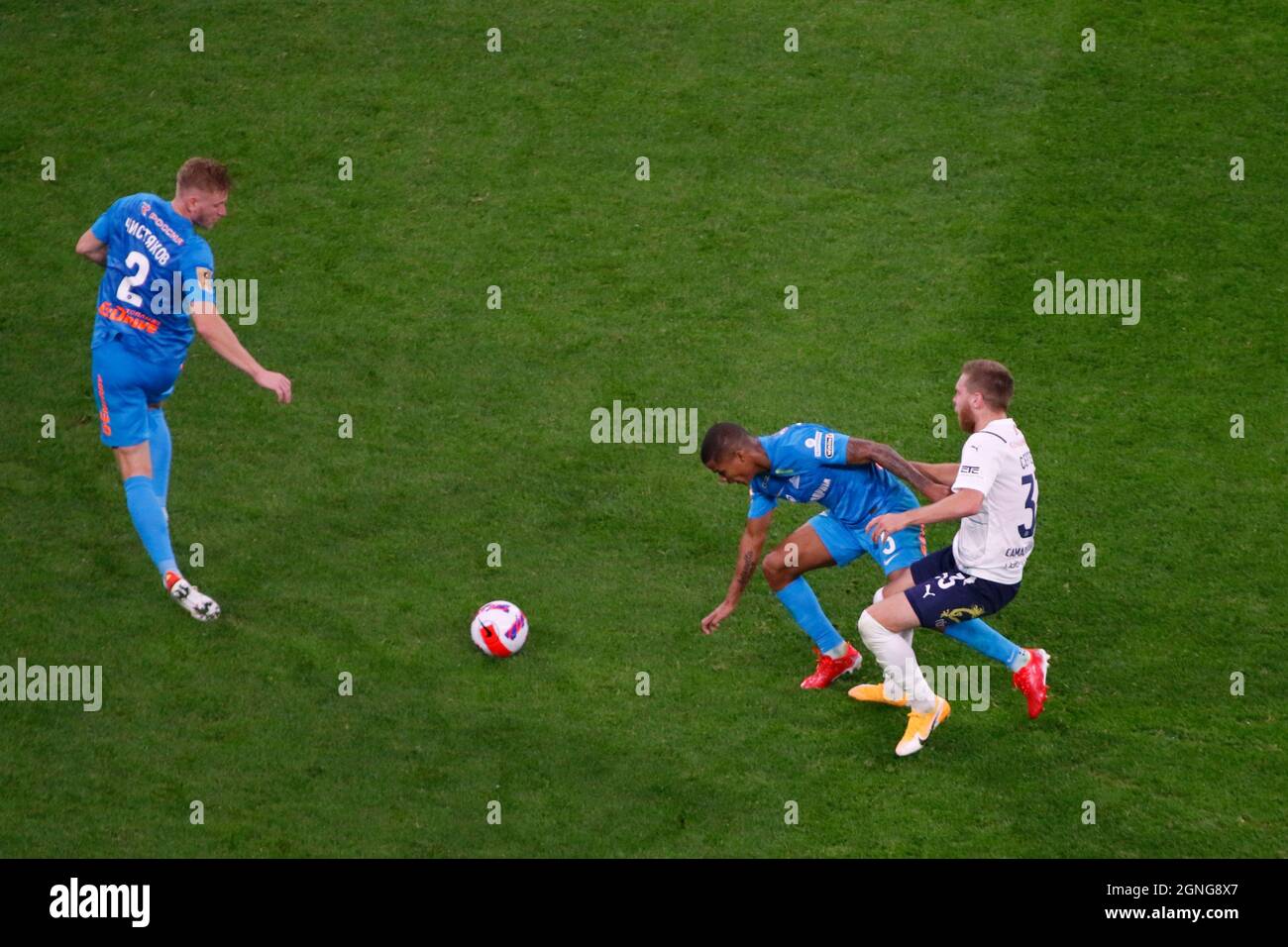 Saint Petersburg, Russia - 25 September 2021: Football. Russian Premier League 2021-2022. Zenit ...