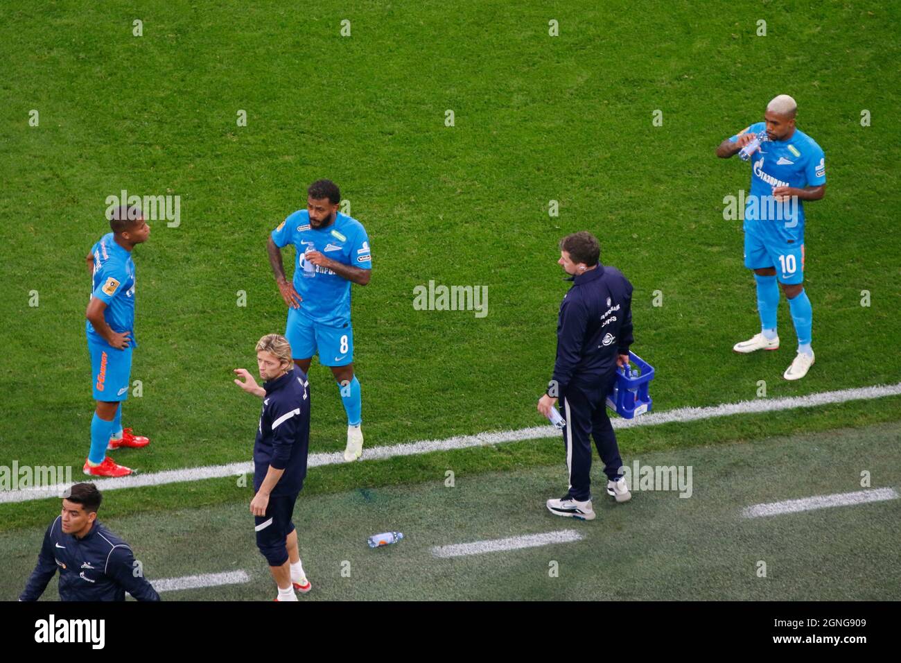 Saint Petersburg, Russia - 25 September 2021: Football. Russian Premier League 2021-2022. Zenit ...