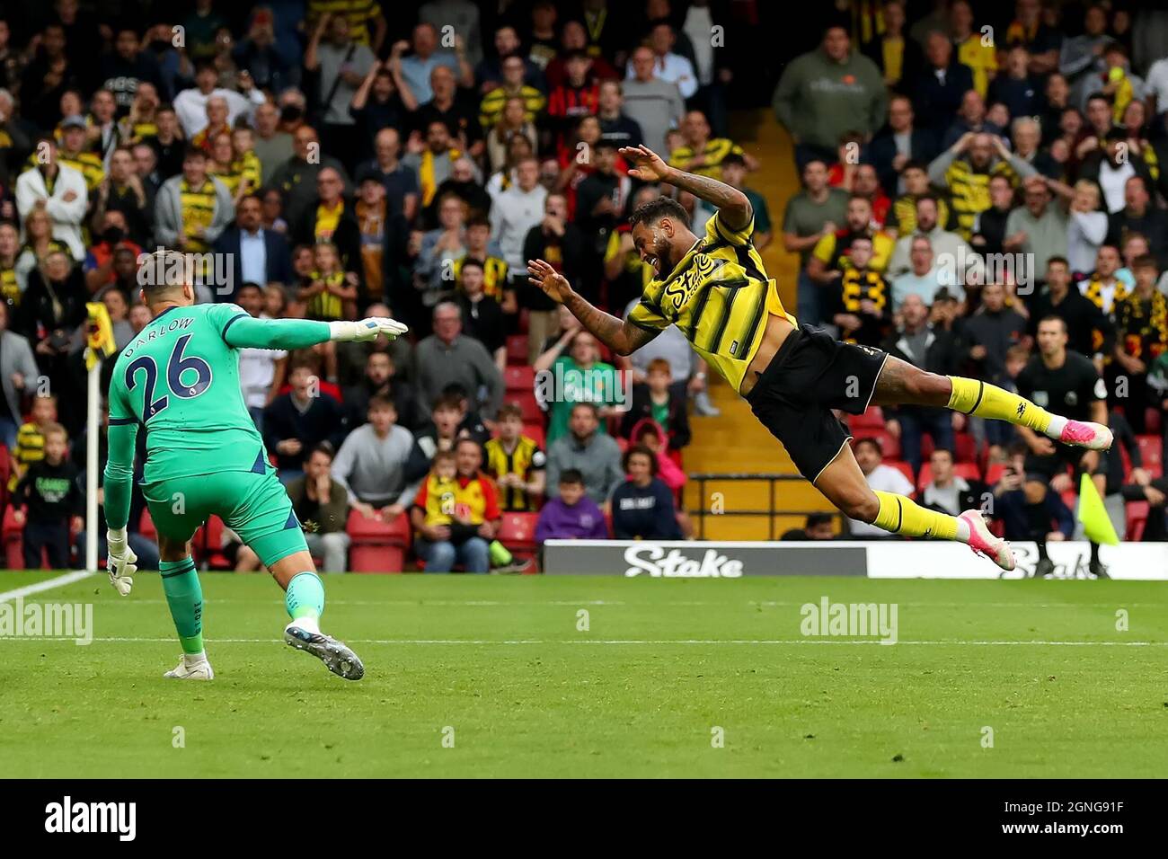 Vicarge Road, Watford, Herts, UK. 25th Sep, 2021. Premier League ...