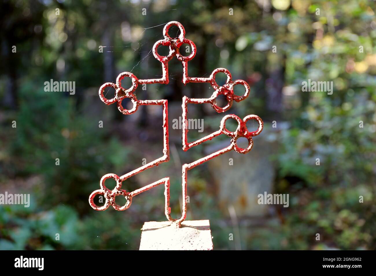 old christian orthodox cross in the cemetery Stock Photo - Alamy