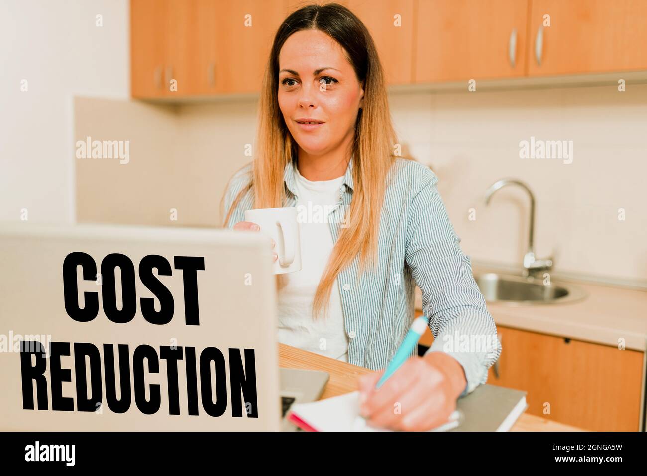 Sign displaying Cost Reduction. Business showcase process of finding ...