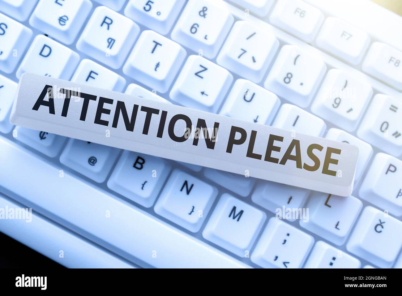 Hand writing sign Attention Please. Conceptual photo Asking showing to ...