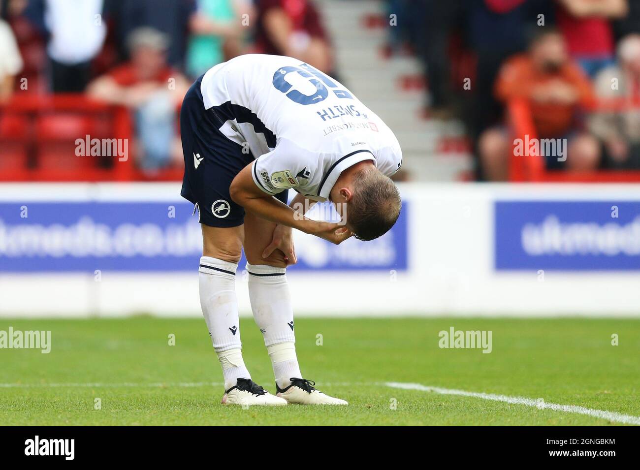 Millwall's Matt Smith appears dejected during the Sky Bet Championship ...