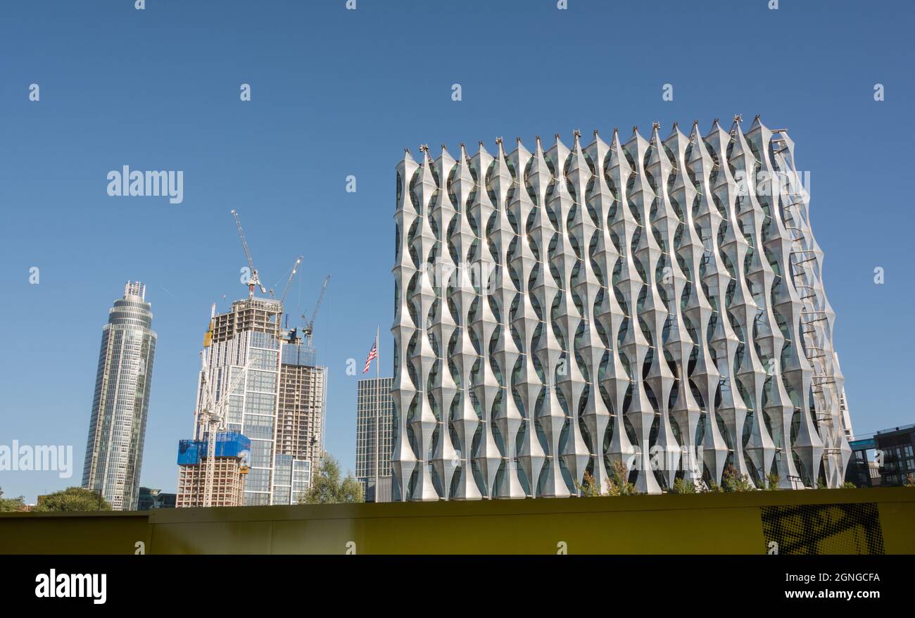 The new American Embassy building at Nine Elms, Vauxhall, London ...