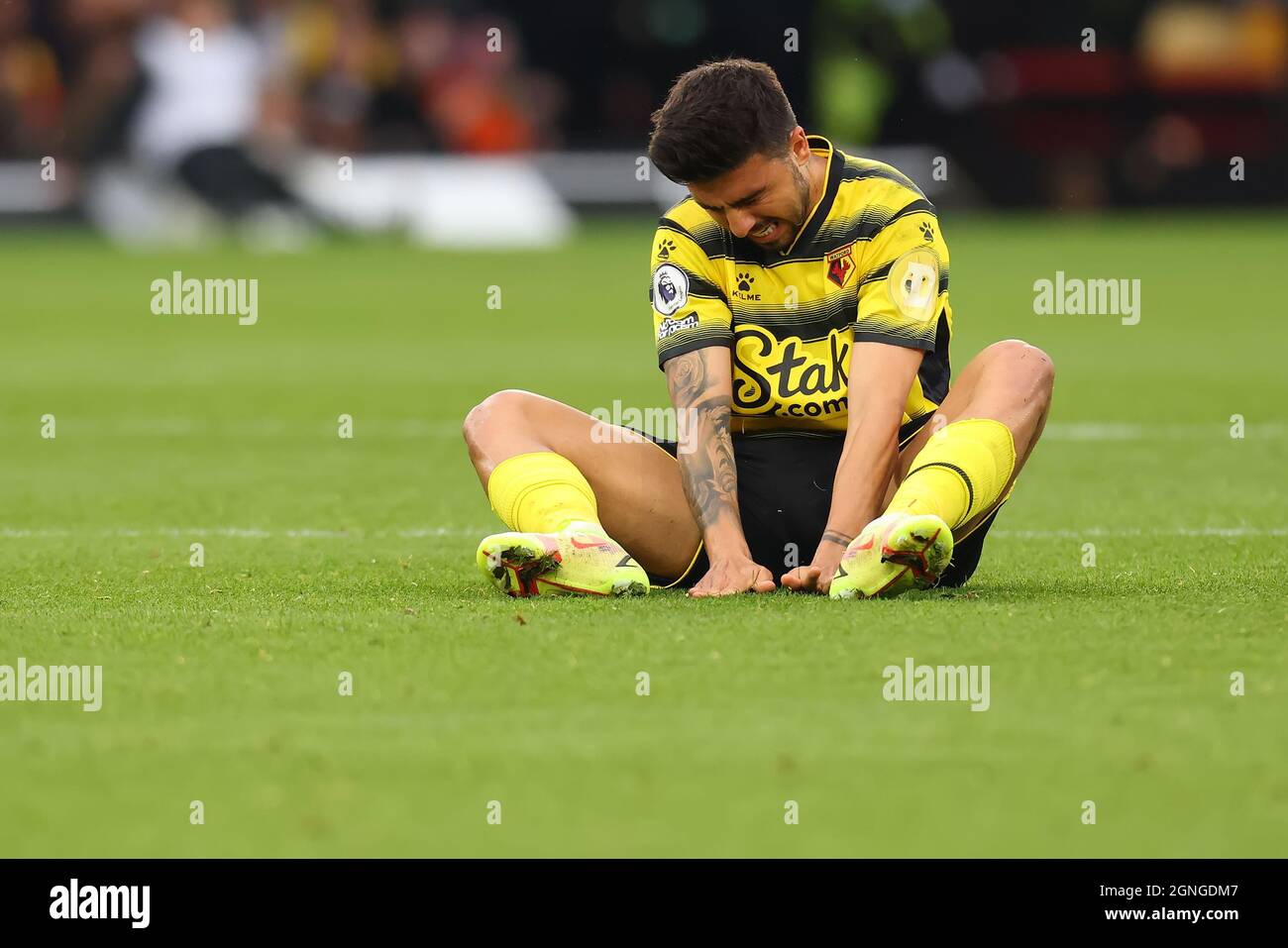 Vicarge Road, Watford, Herts, UK. 25th Sep, 2021. Premier League football, Watford versus ...