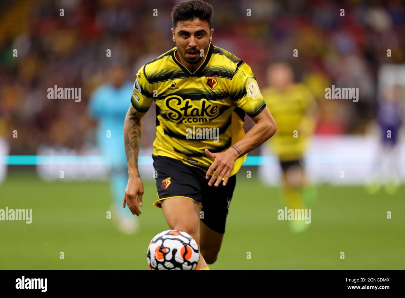 Vicarge Road, Watford, Herts, UK. 25th Sep, 2021. Premier League football, Watford versus ...