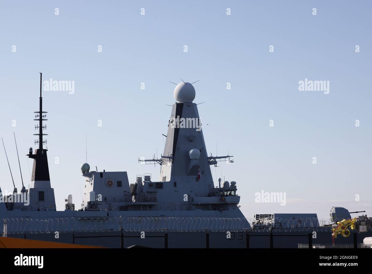 Modern Royal Navy Ships seen entering in Portsmouth harbour in ...