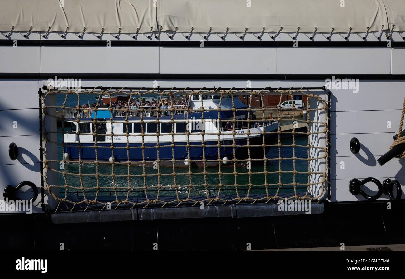 Ship seen through a rectangle frame Stock Photo - Alamy