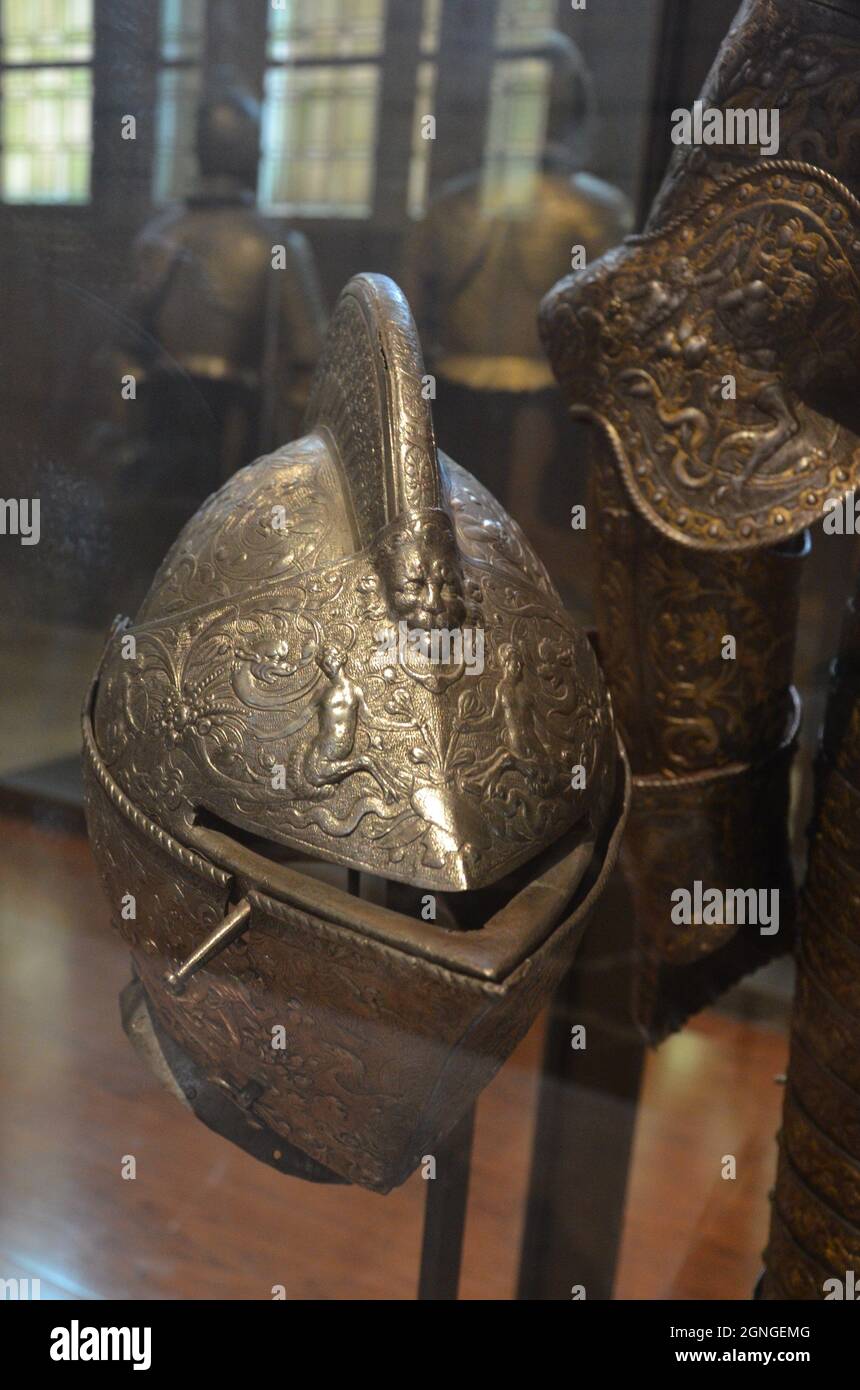 Close-up of original armor in the Army Museum of the Palace Les ...