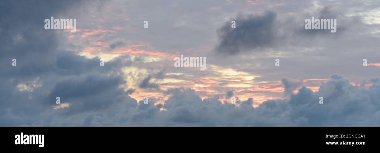 Sunset sky texture as background. Dramatic sunset sky with yellow, blue ...