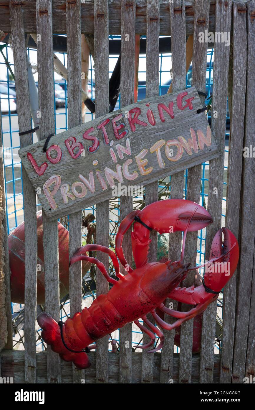 Sign for lobstering in Provincetown Massachusetts Stock Photo - Alamy