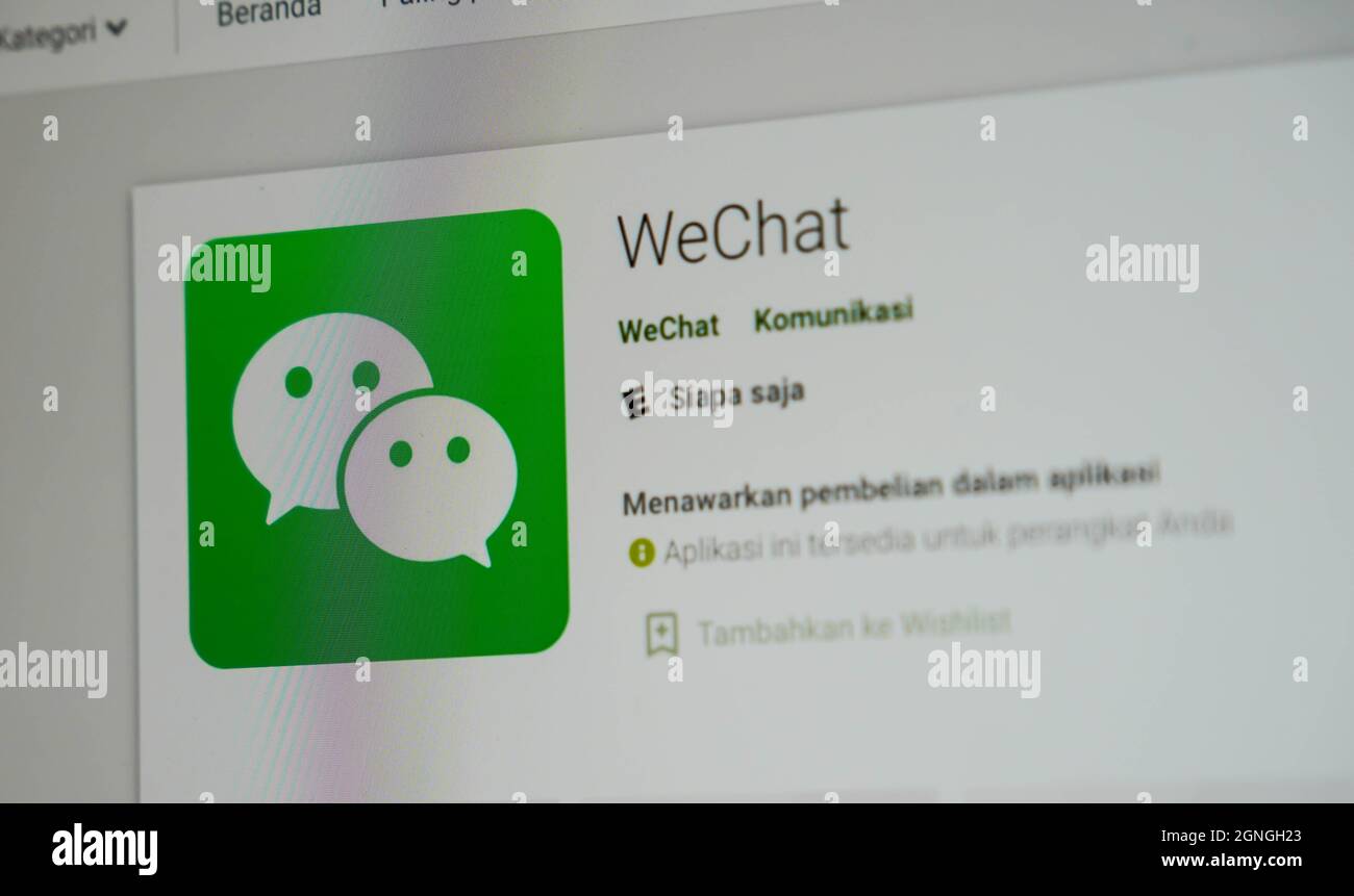 Jakarta, Indonesia-September 17th 2021: WeChat mobile Apps Website on ...