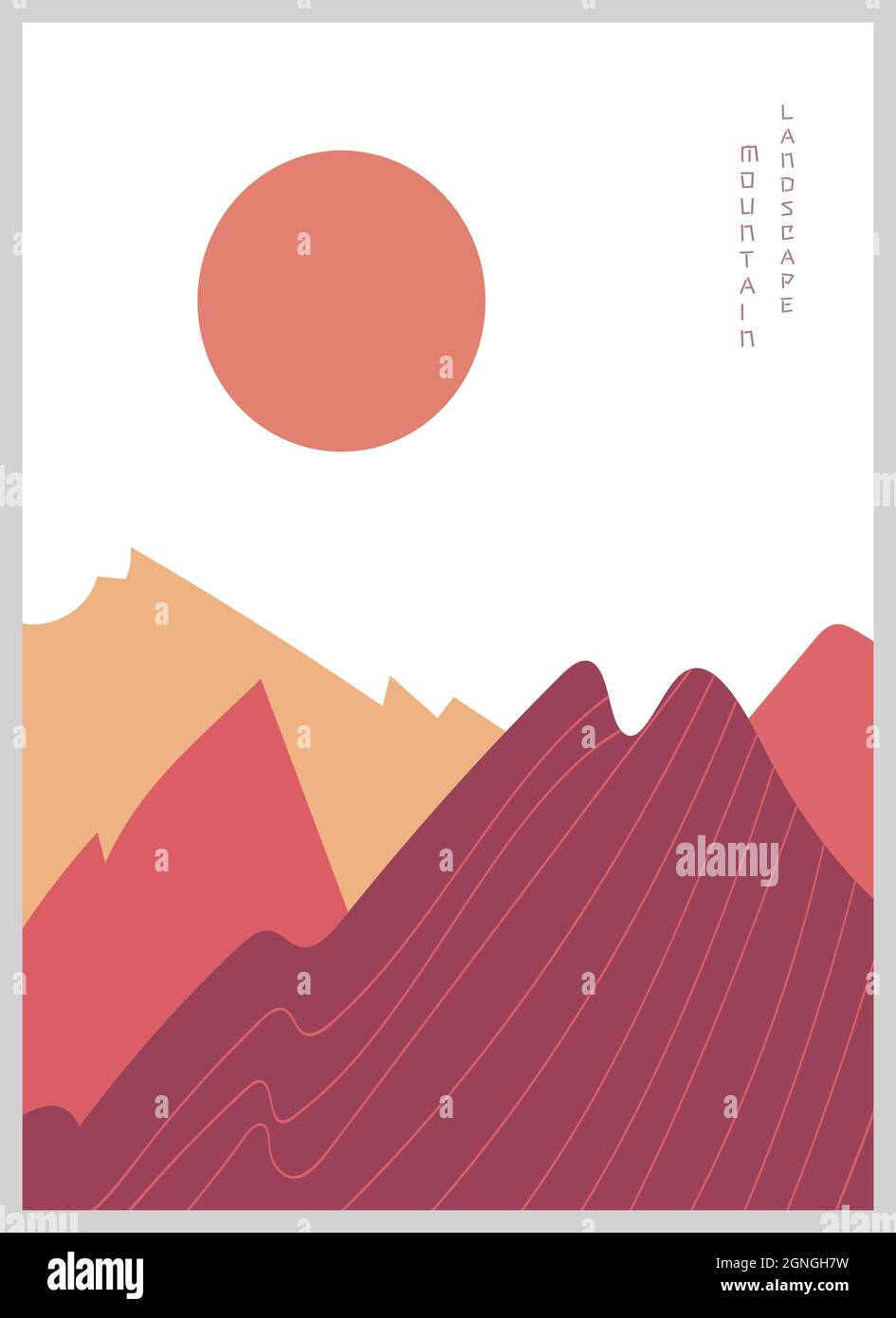 Abstract mountain landscape poster. Geometric landscape background in ...