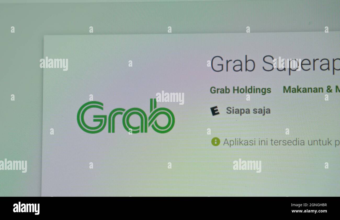 Jakarta, Indonesia-September 17th 2021: Grab Website on the Screen on ...