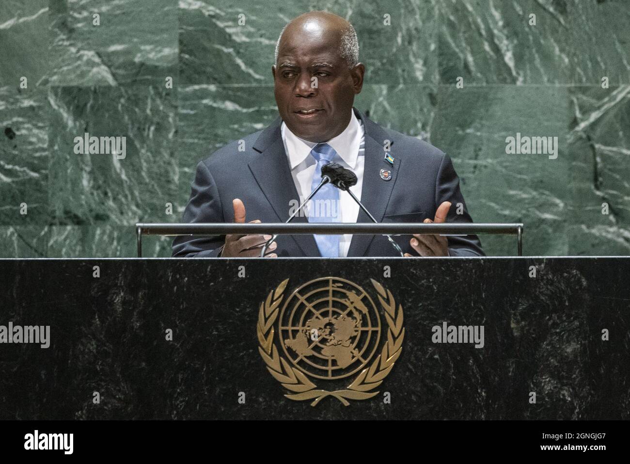 New York, United States. 25th Sep, 2021. Bahamas' Prime Minister Philip ...